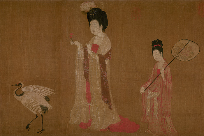 Le “Dame di corte con i capelli adornati di fiori” di Zhou Fang