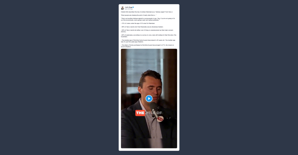 Collin Rugg: Charlie Kirk sull’ascesa di Zohran Mamdani